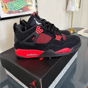 Jordan | Shoes | Air Jordan 4 Retro Red Thunder Iconic Style Sneakers ...